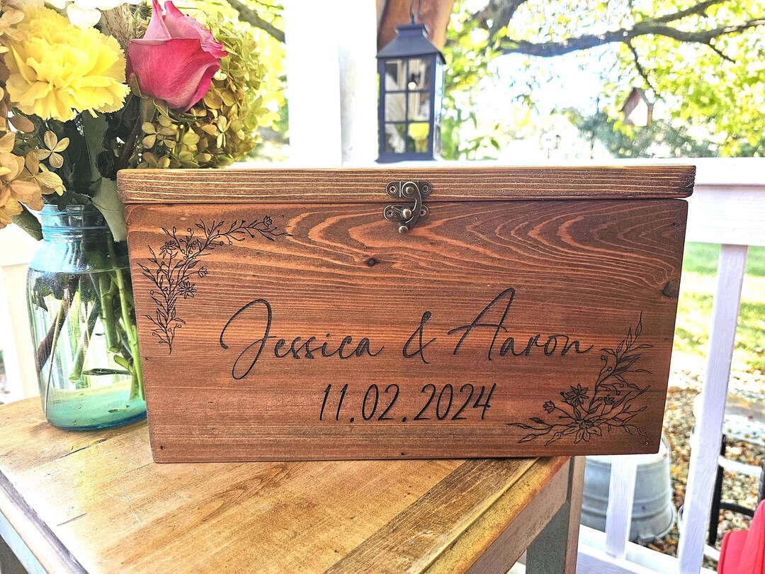 Wedding Keepsake Box | Wedding Card Box With Slot | Wedding Envelope ...