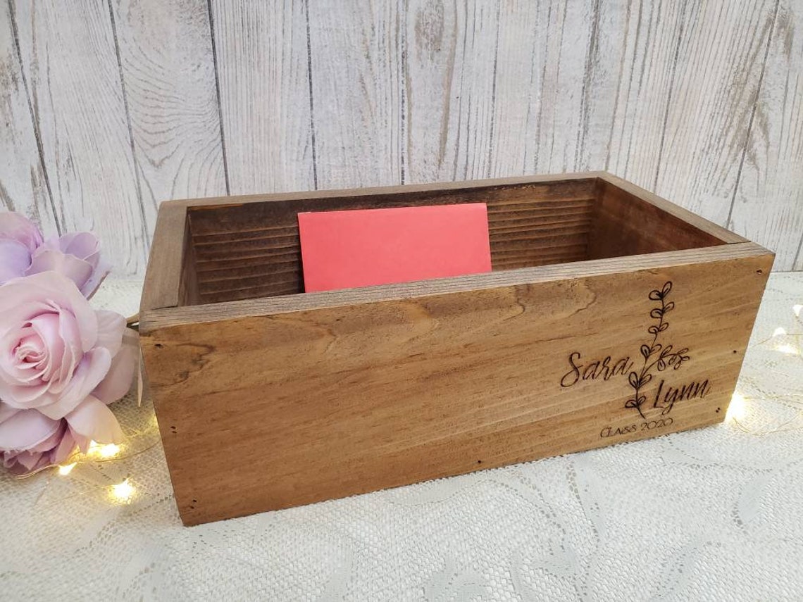 Wood Card Box Small Custom Card Box Rustic Wedding Wedding - Etsy