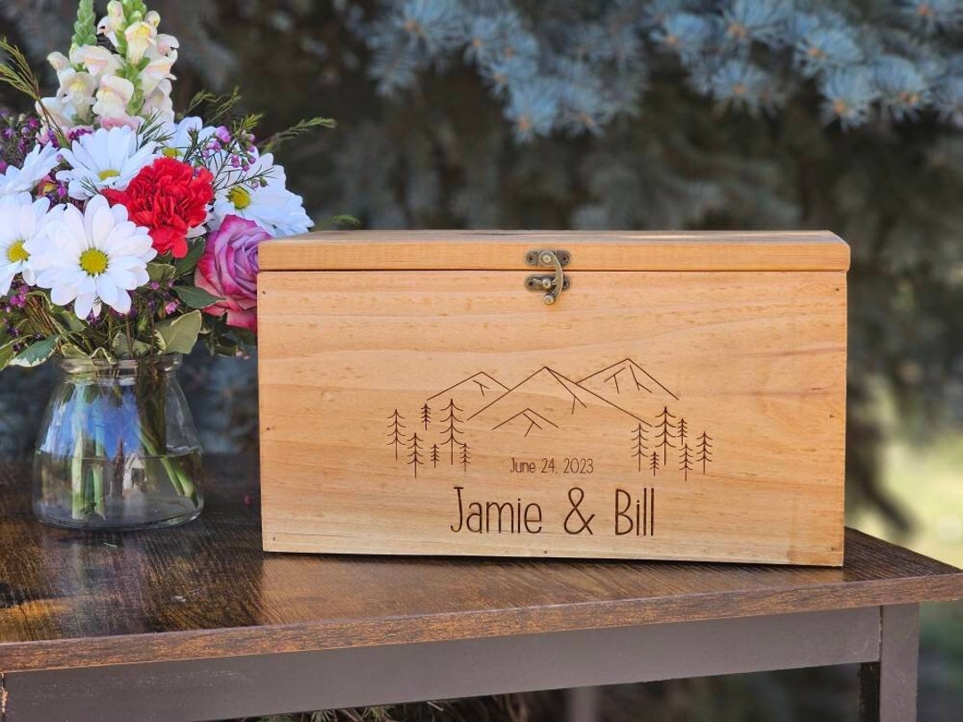 Personalized Card Box, Wedding Card Box, Barn Wedding Mountains ...