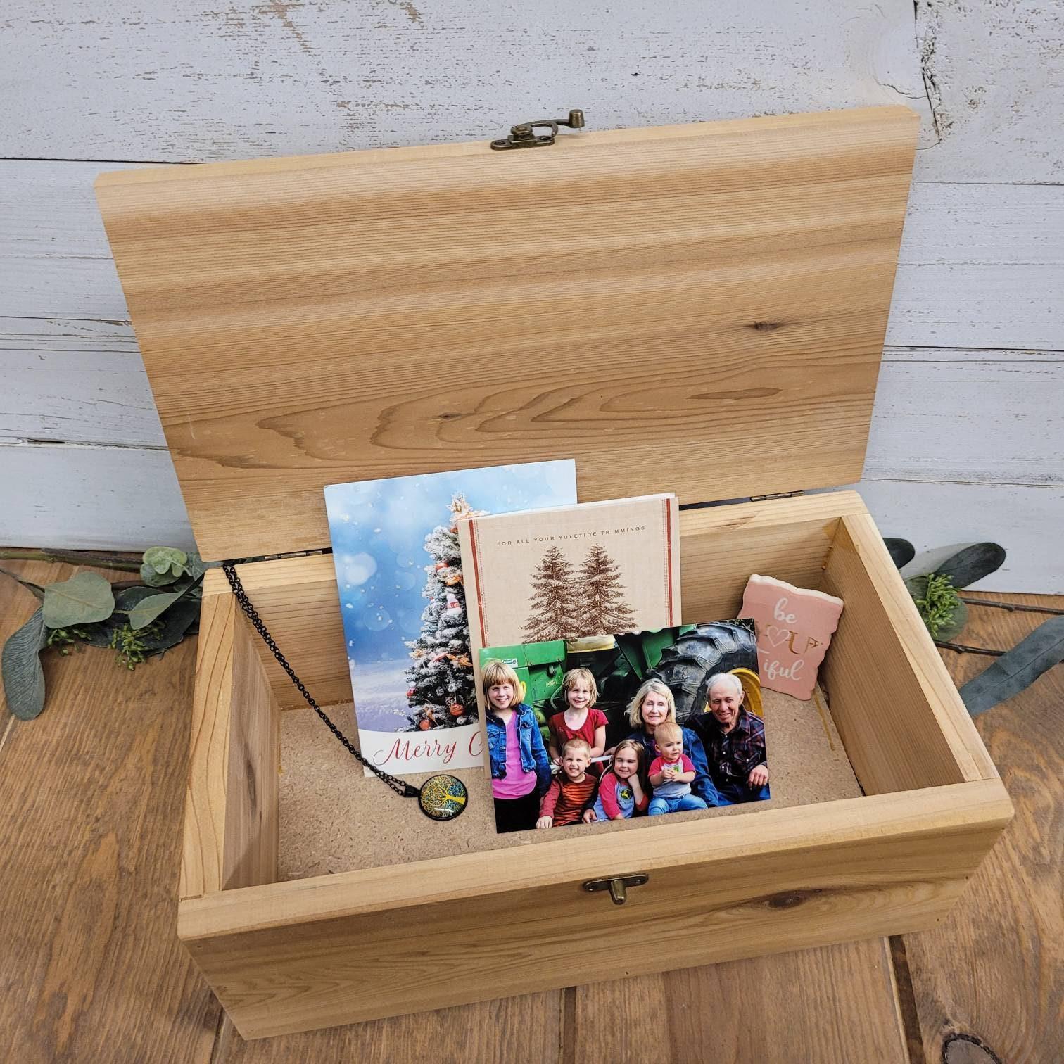 Rustic Cedar Keepsake Box | Engraved Memory Box | Travel Keepsake Box ...
