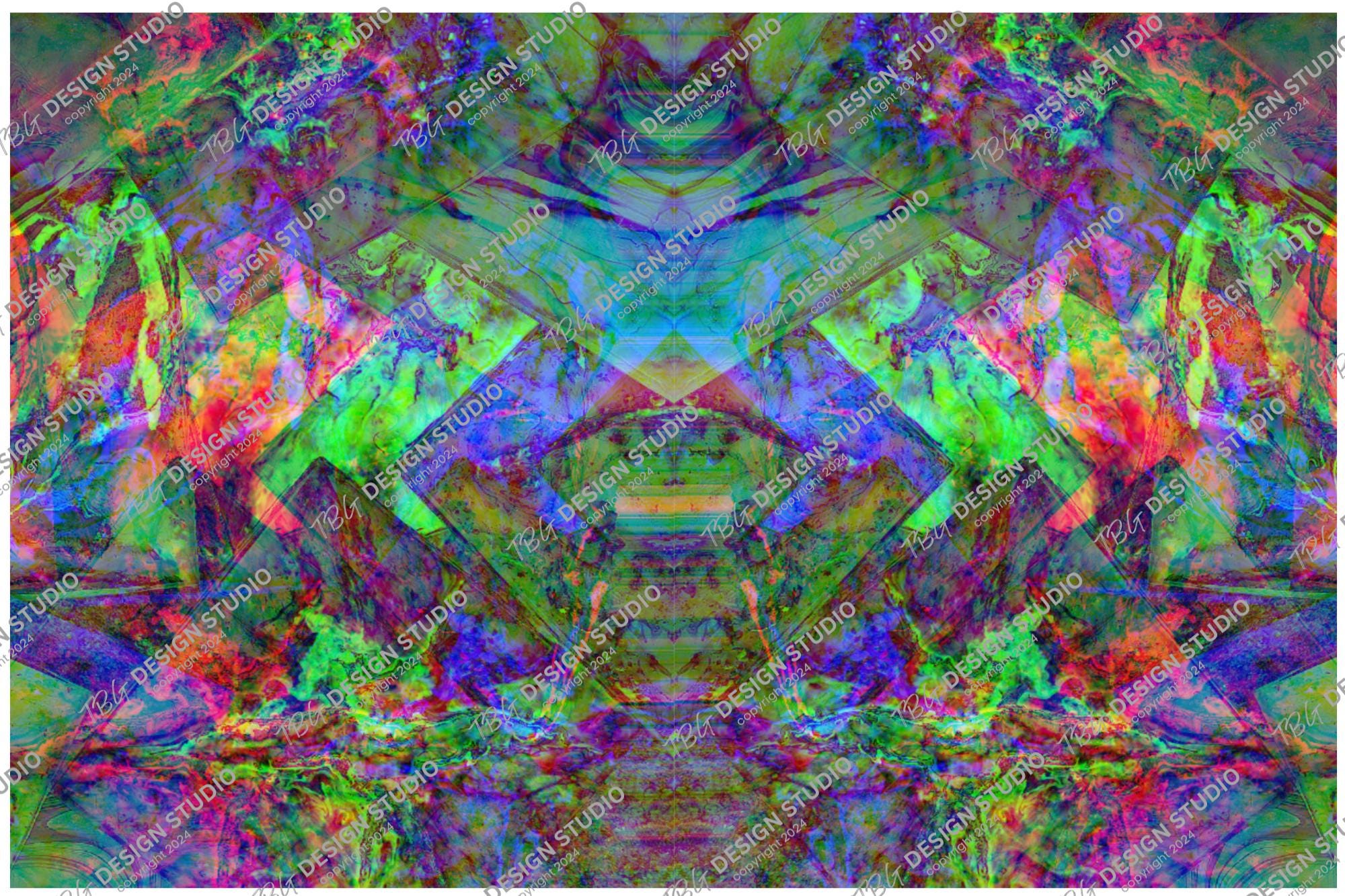 Hanging Mobile With Green, Blue and Pink Dangles, Limited Edition ...