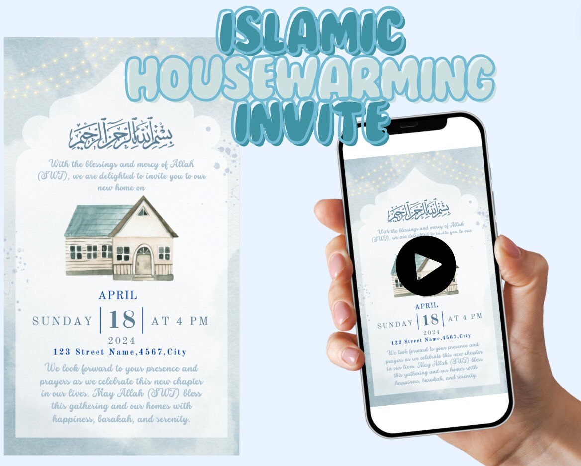 Digital Islamic Housewarming Invitation - Animated,customizable ...