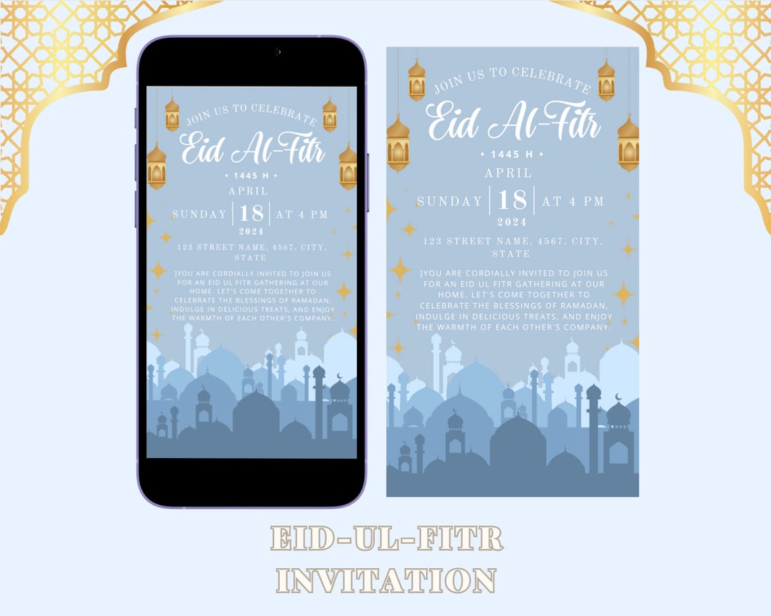 Digital Eid Invitation Template, Animated & Customizable, Canva - Etsy