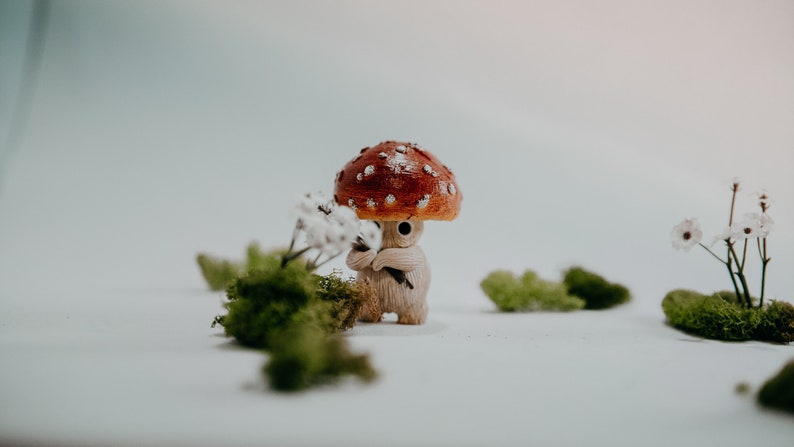Mushroom Figurine Redcap Piltz Gnome Lissel - Etsy