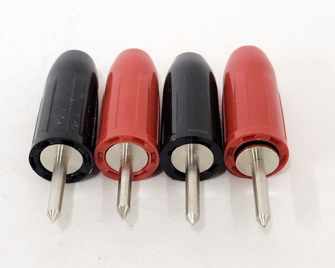Set of 4 Tip Plugs - Two Red - Two Black - for Making Electrical Test ...
