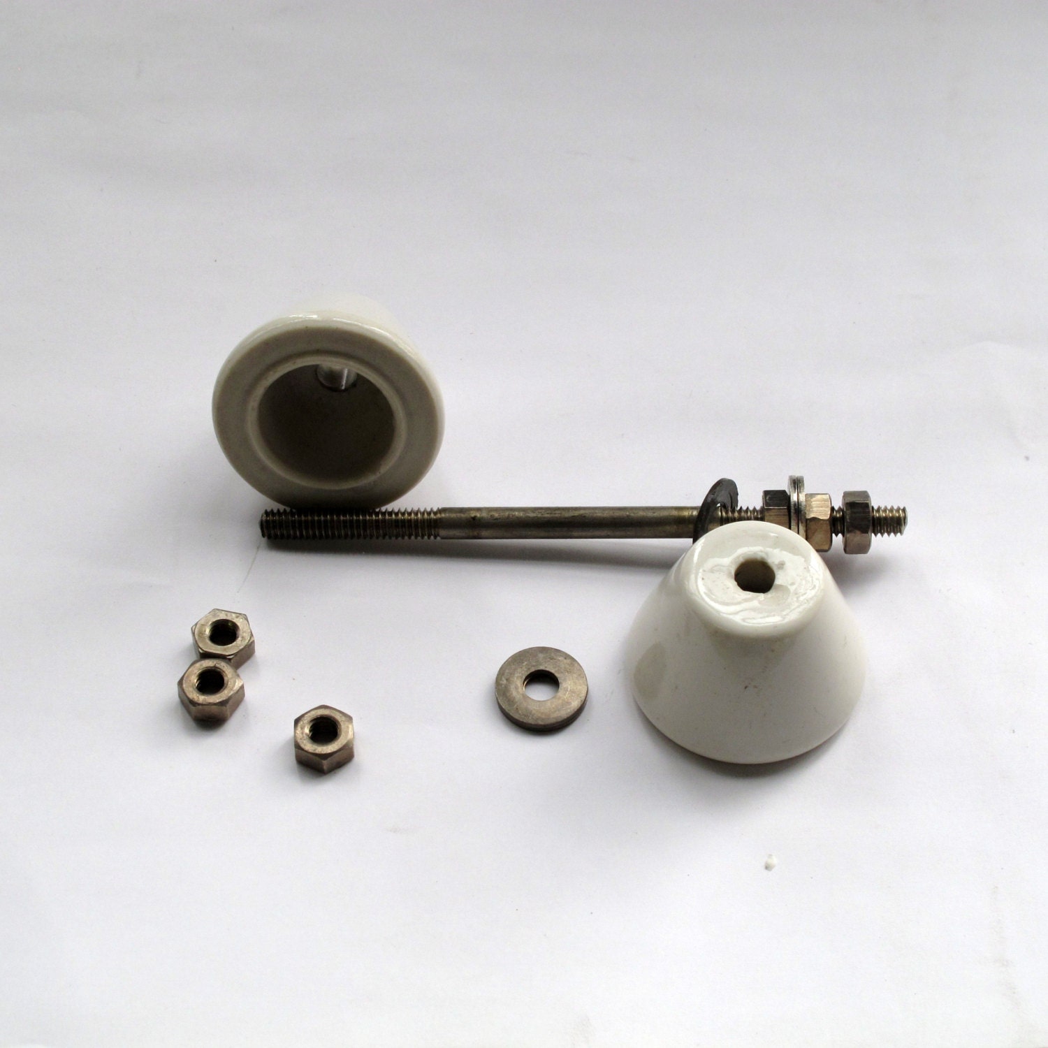 Vintage Porcelain Insulator - Ceramic Electrical Insulator - 2 Part ...