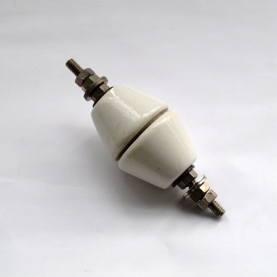 Vintage Porcelain Insulator - Ceramic Electrical Insulator - 2 Part ...
