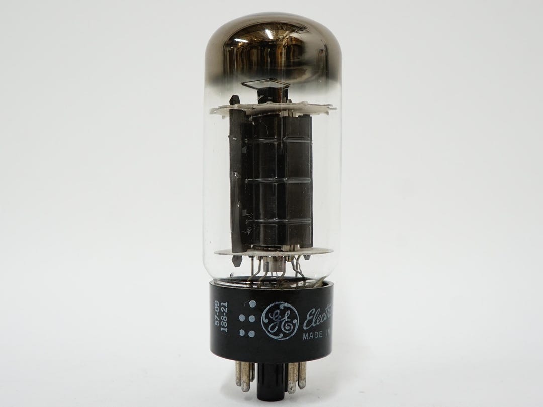 GE 6L6GB Vacuum Tube - New Old Stock - Tall Bottle - Black Plate ...