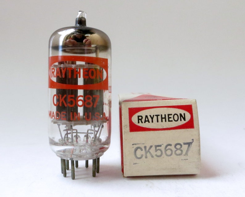 Raytheon 5687 Vacuum Tube - Orange Branding - O Getter Ring - New Old ...