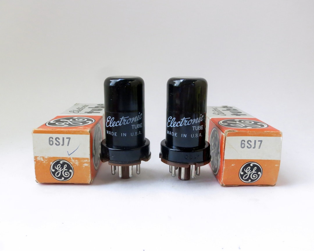 Pair GE 6SJ7 Vacuum Tubes - Brown Base Wafers 6SJ7Y - New Old Stock ...