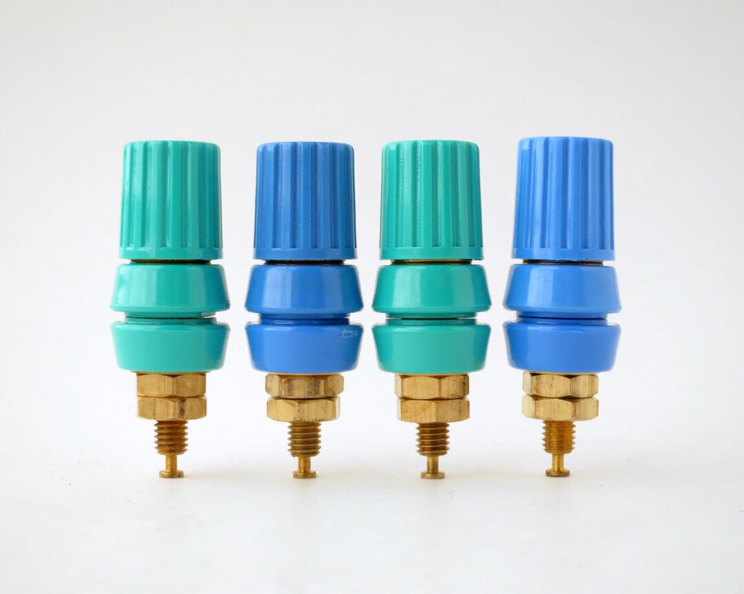 Two Pairs of Heavy Duty Binding Posts - Wild Colors - Turquoise & Blue ...