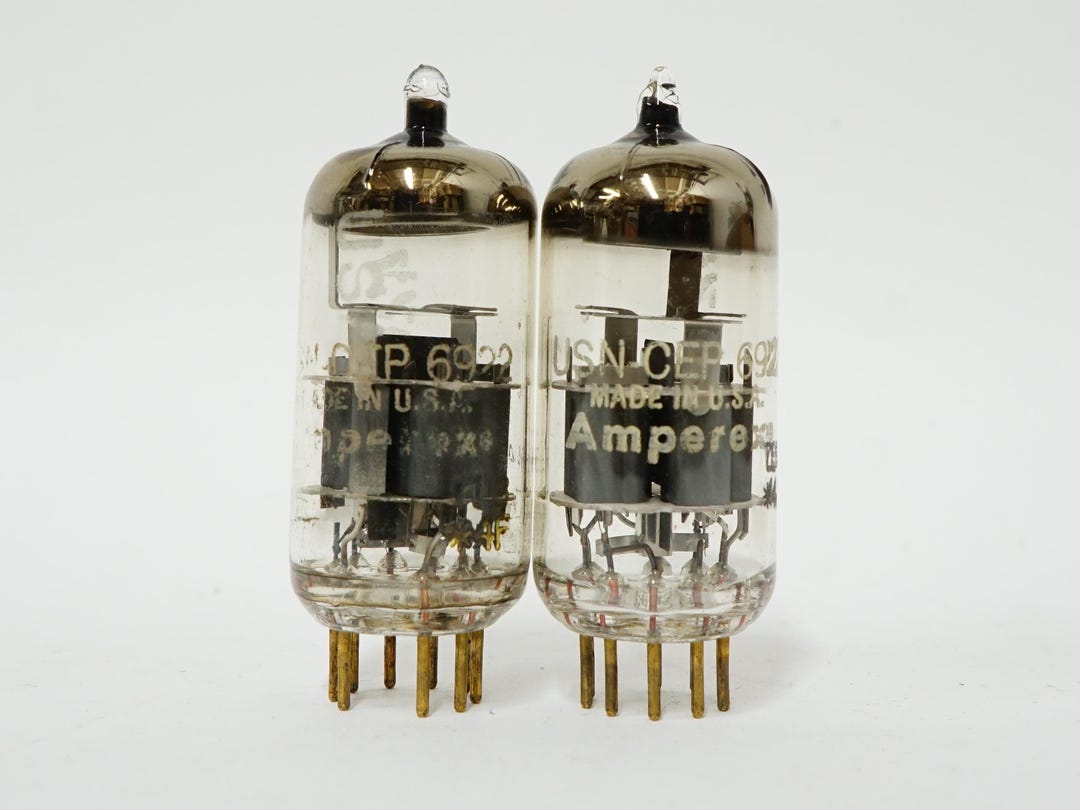 Mp: Amperex USN 6922 Vacuum Tubes - White Branding - Gold Plated Pins ...