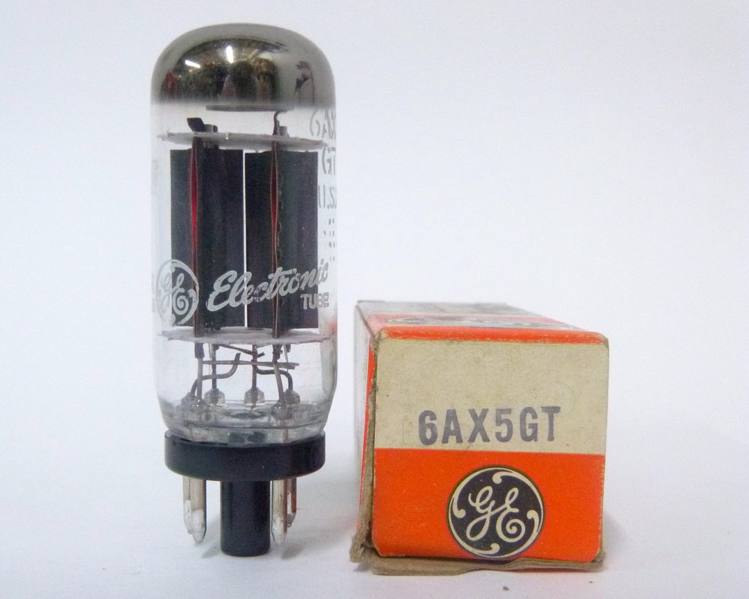 GE 6AX5GT Vacuum Tube - New Old Stock - Original Box - Coin Base ...