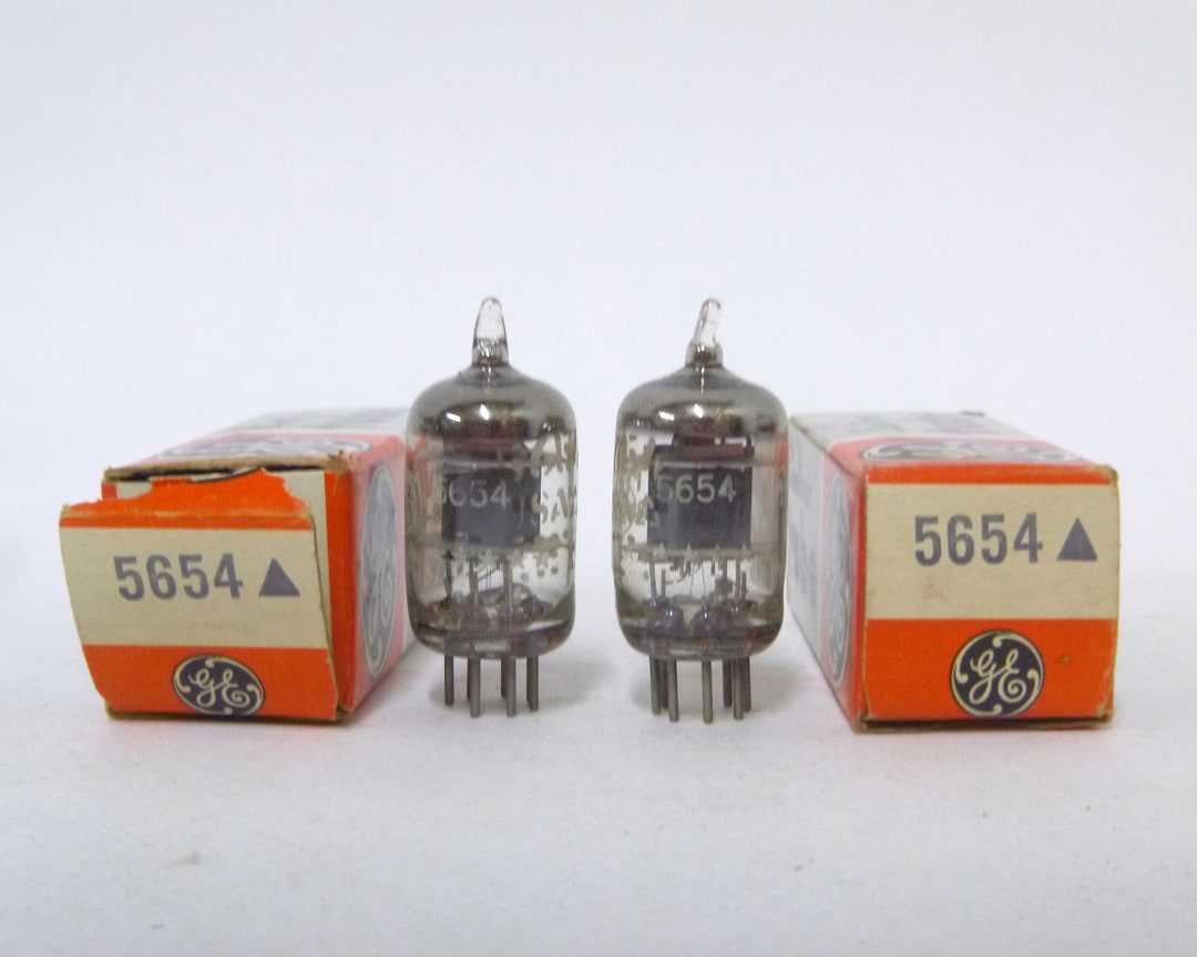 Matched Pair GE 5 Star 5654 Vacuum Tubes - New Old Stock - White ...