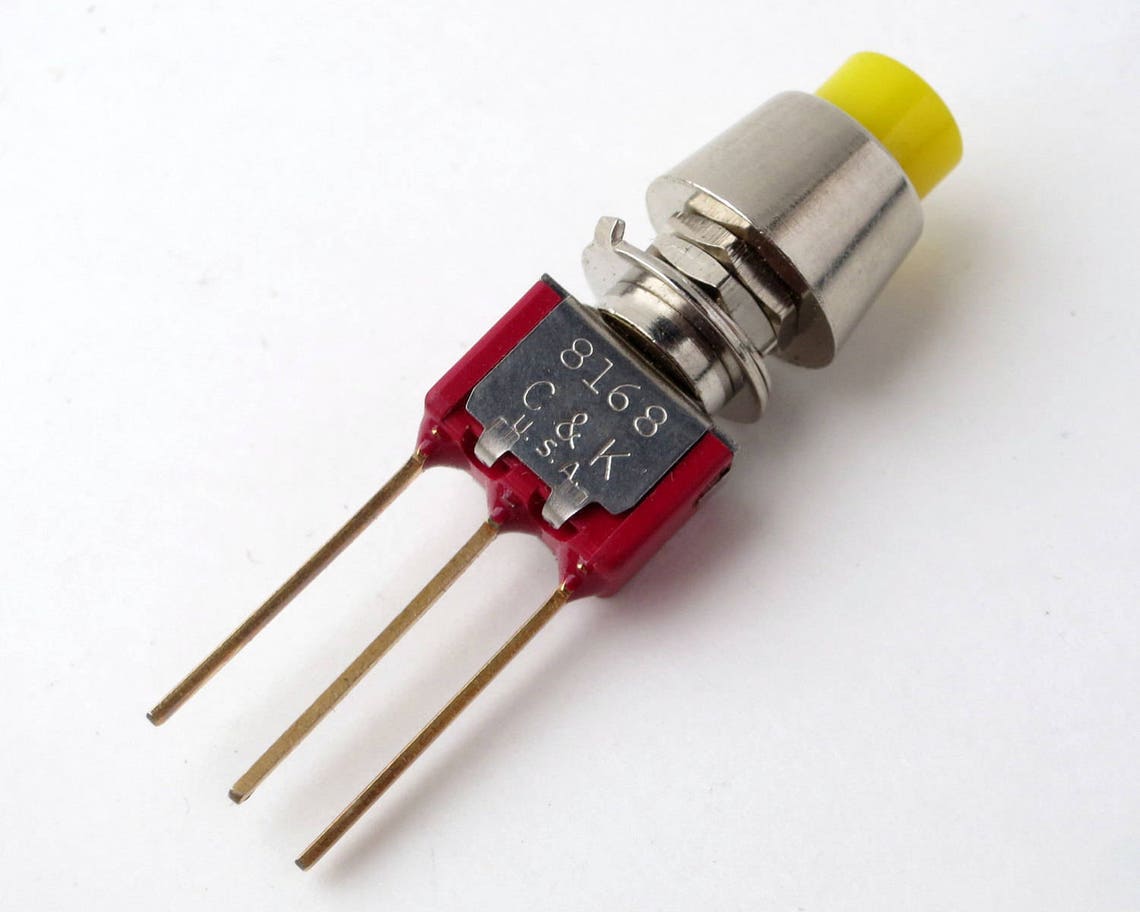 Miniature Yellow Push-button Switch C&K 8168 S HW QE SPDT | Etsy