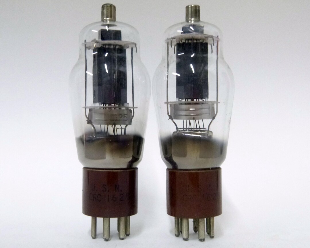 Pair: RCA USN 1625 Vacuum Tubes - Large Meatball Branding ...