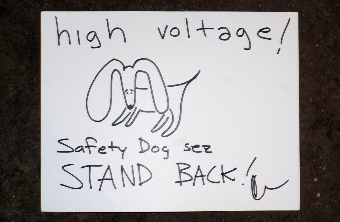 Safety Dog and Drawn Cartoon Safety Sign Used at the Shop - Etsy