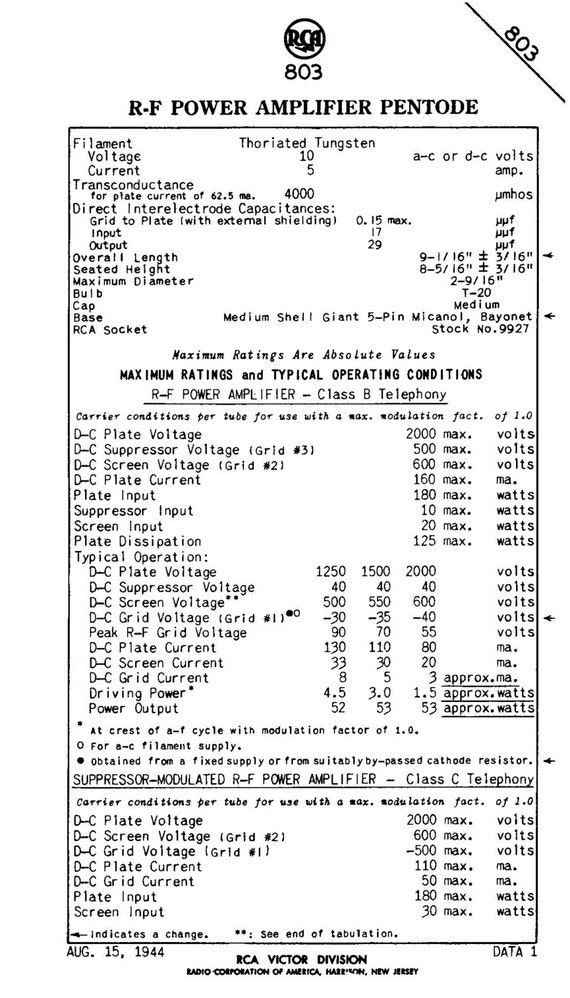 803 vacuum tube amplifier