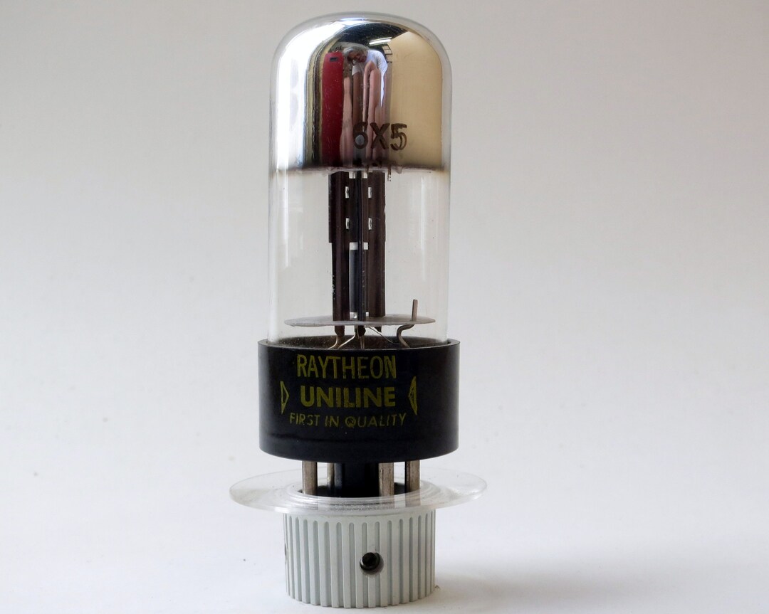 Raytheon 6X5GT Vacuum Tube - Black Base - Black Plates - Uniline - 6X5 ...