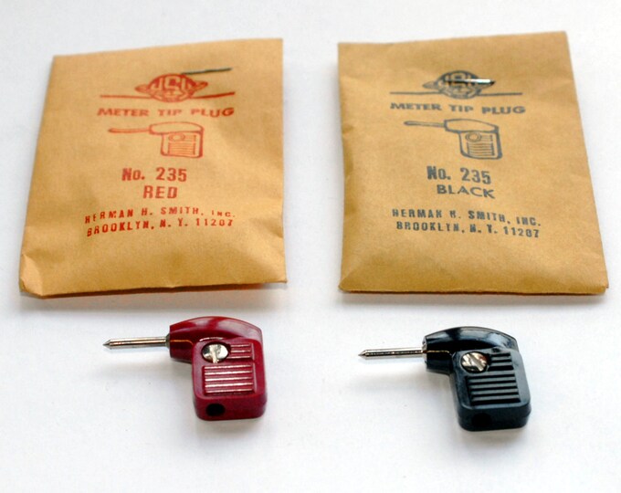 Pair of Herman H. Smith Meter Tip Plugs - One Red, One Black - Test ...