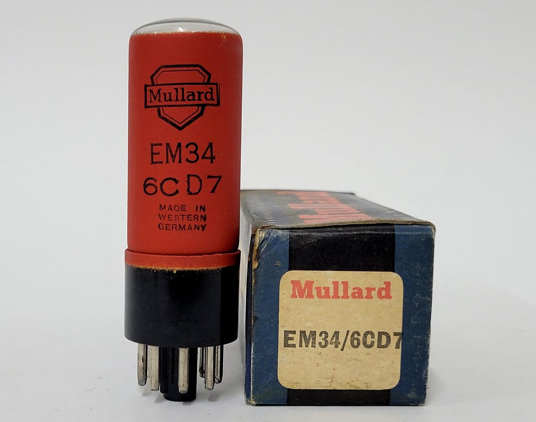 Mullard EM34 Vacuum Tube New Old Stock Original Box Tuning Eye Tube ...