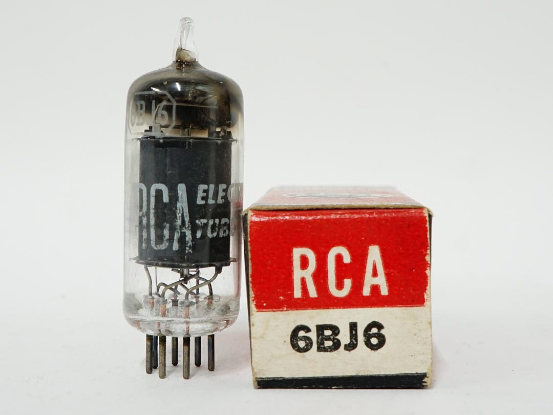 RCA 6BJ6 Vacuum Tube - New Old Stock - Original Box - White Silk ...