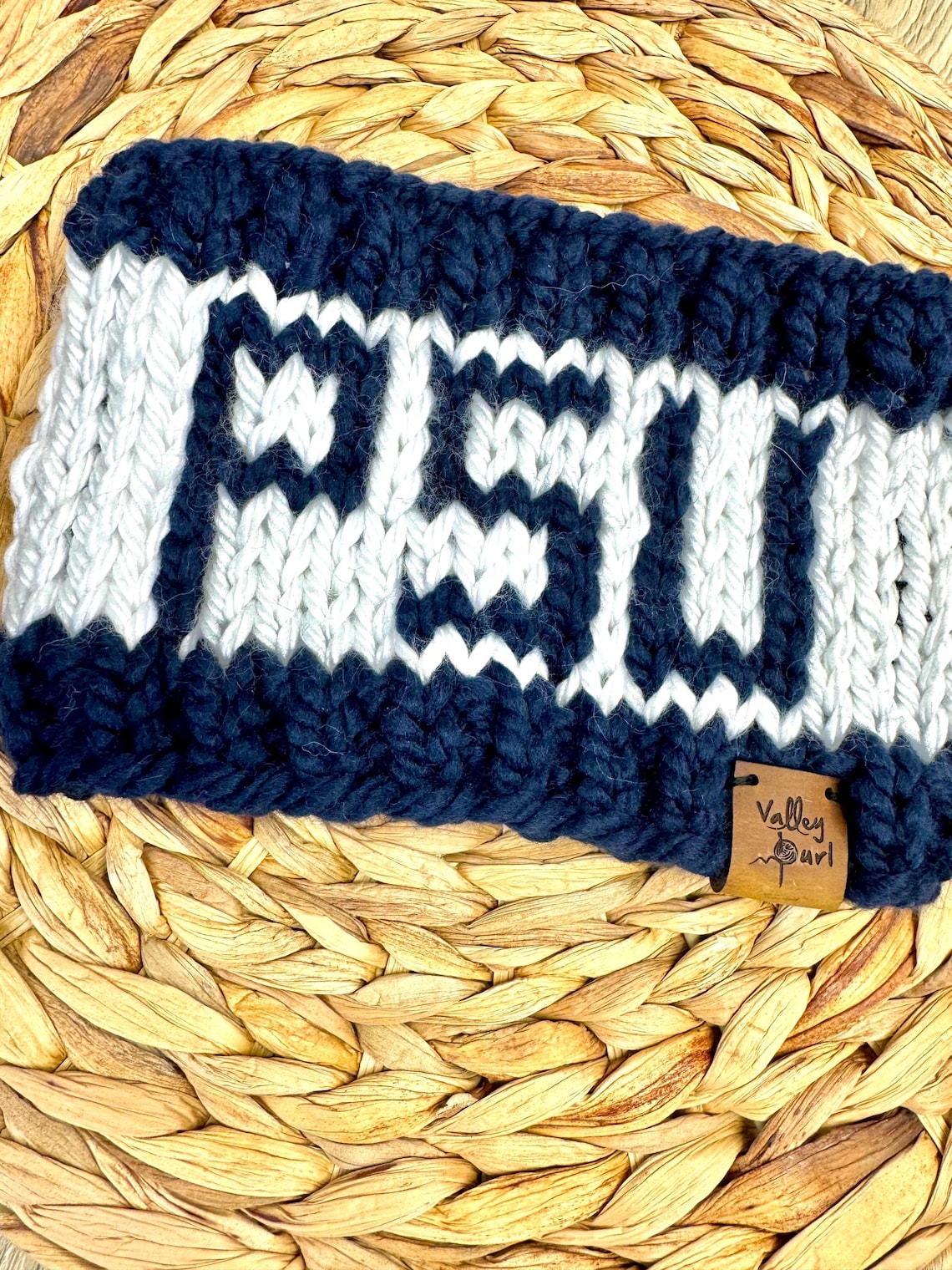 Hand-knitted PSU Beanie – Custom Penn State Winter Hat With Faux Fur ...