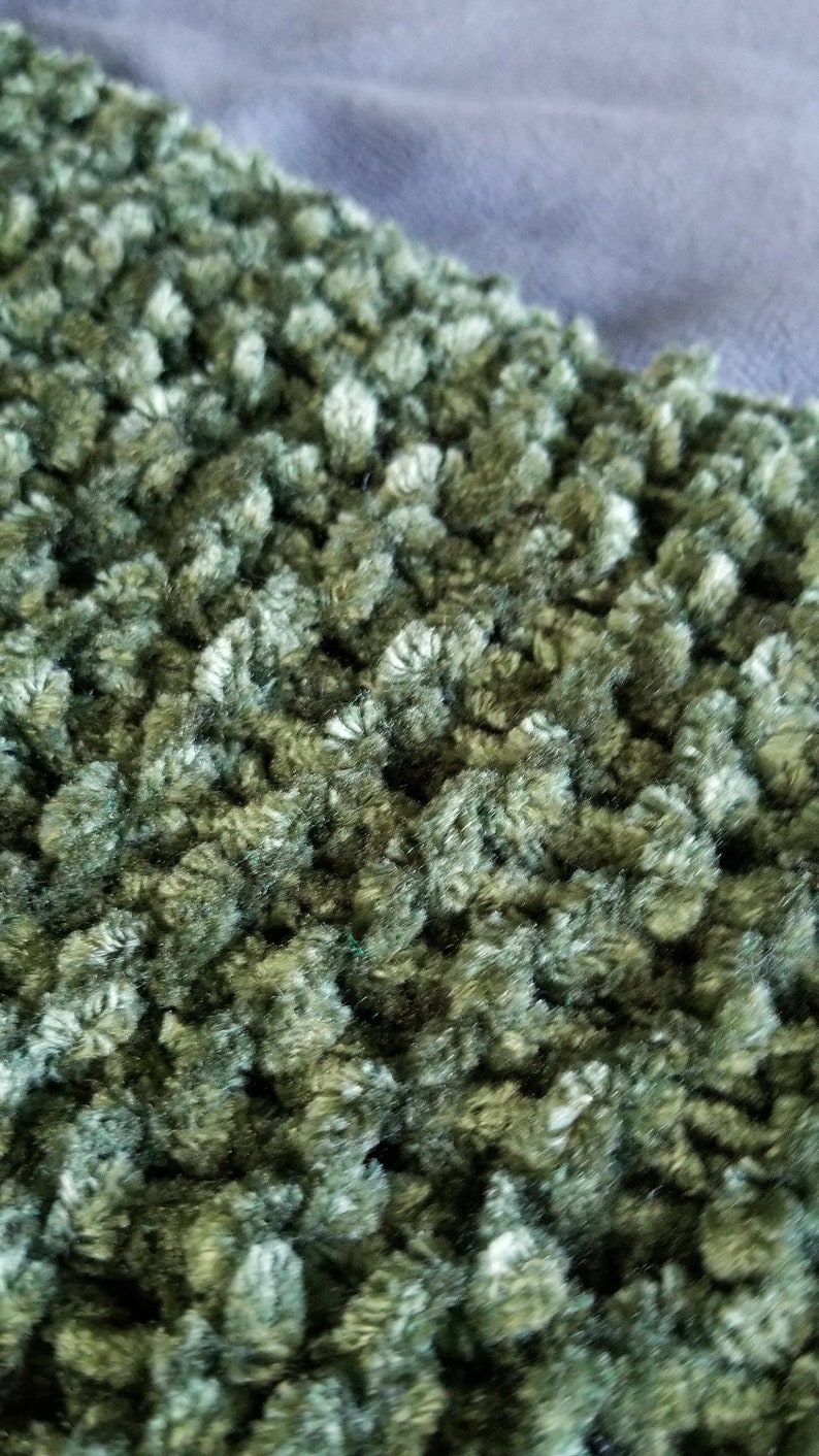 Hand-knit Fuzzy Moss Green Cowl - Etsy