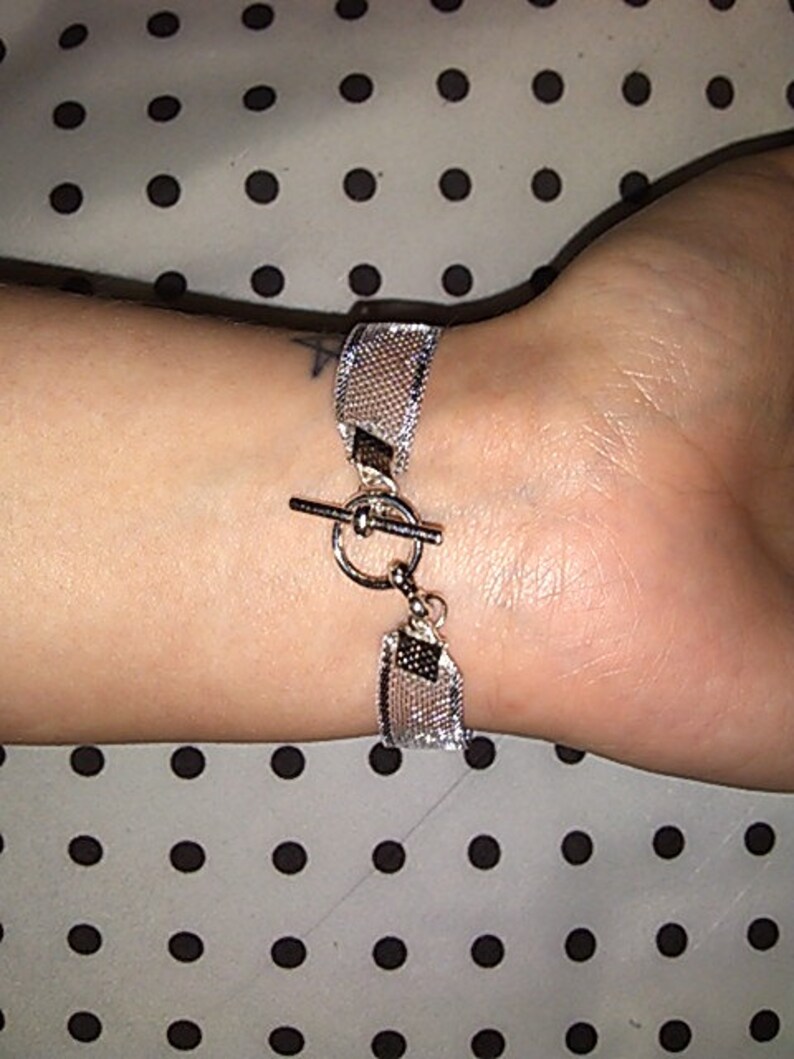 Simple Silver Ribbon Bracelet - Etsy