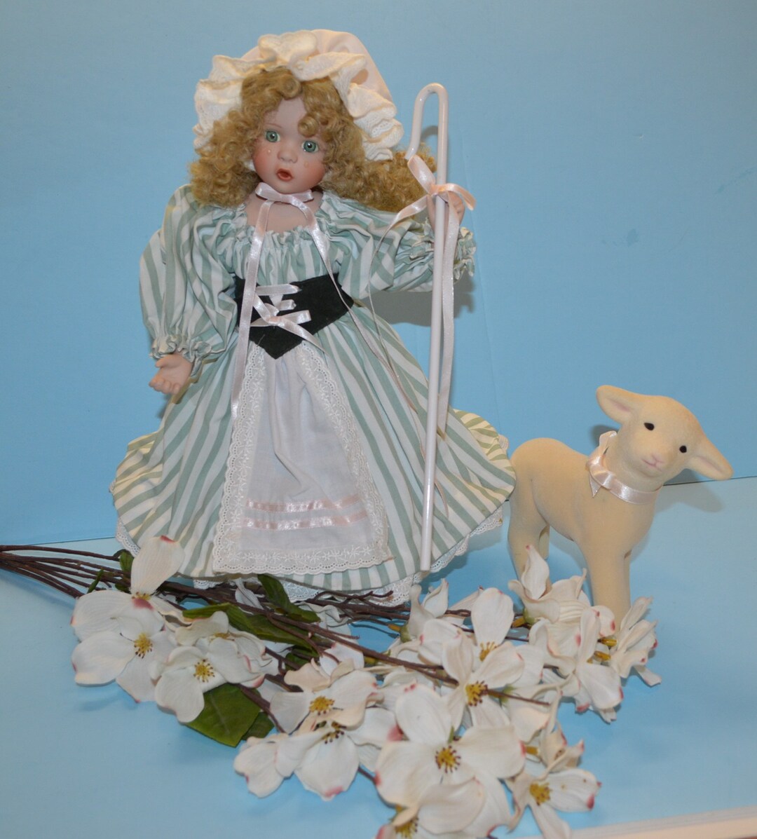Vintage Mary Had a Little Lamb Porcelain Doll - Etsy