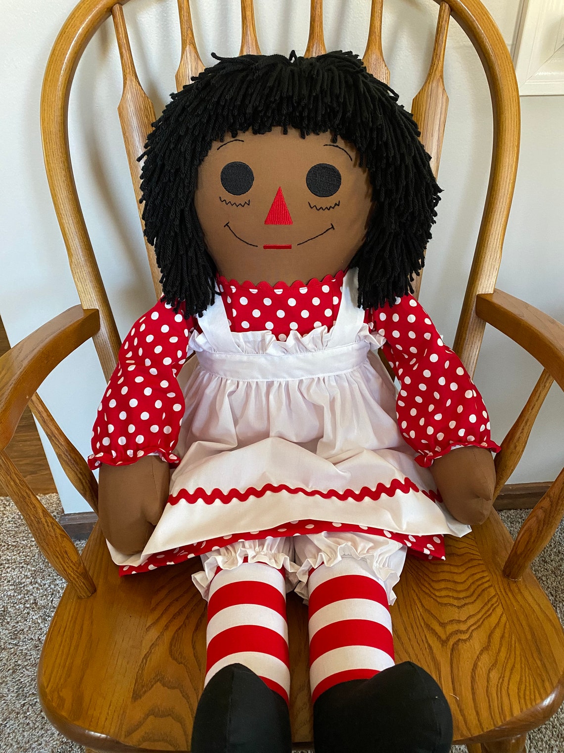 36 inch Large Raggedy Ann African American Doll Red Polka Dot | Etsy