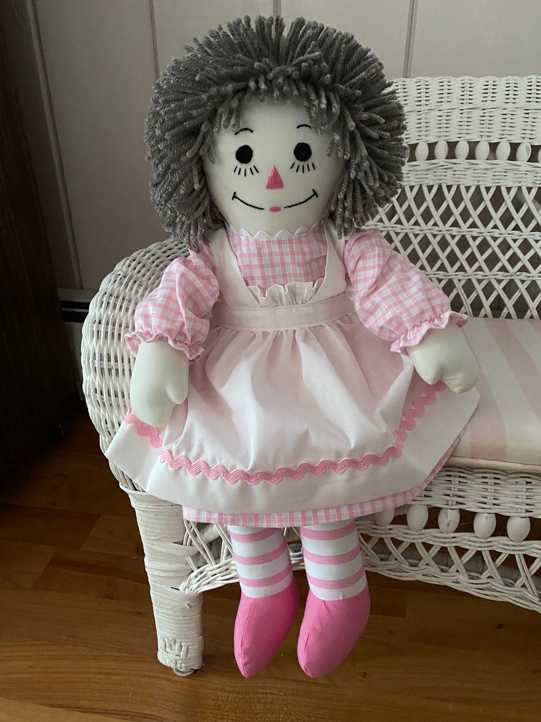 Raggedy Ann Grandma 20 Inch Doll Pink Handmade Personalized Custom Doll ...