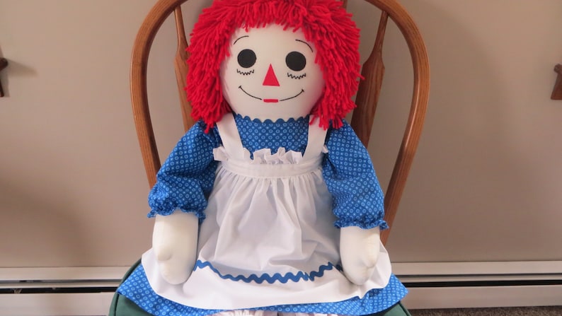 36 Inch Large Raggedy Ann Doll Traditional Blue Dress Handmade Doll - Etsy