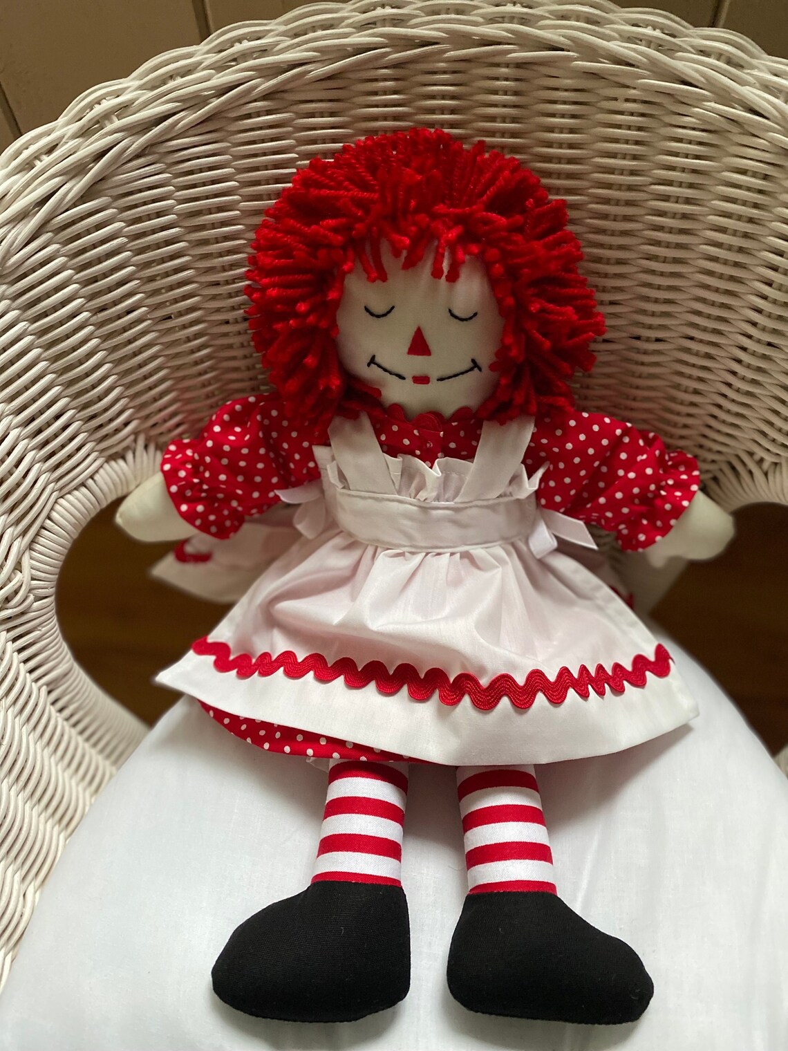 Awake/asleep 2 Sided 15 Inch Doll Raggedy Ann Handmade Custom ...