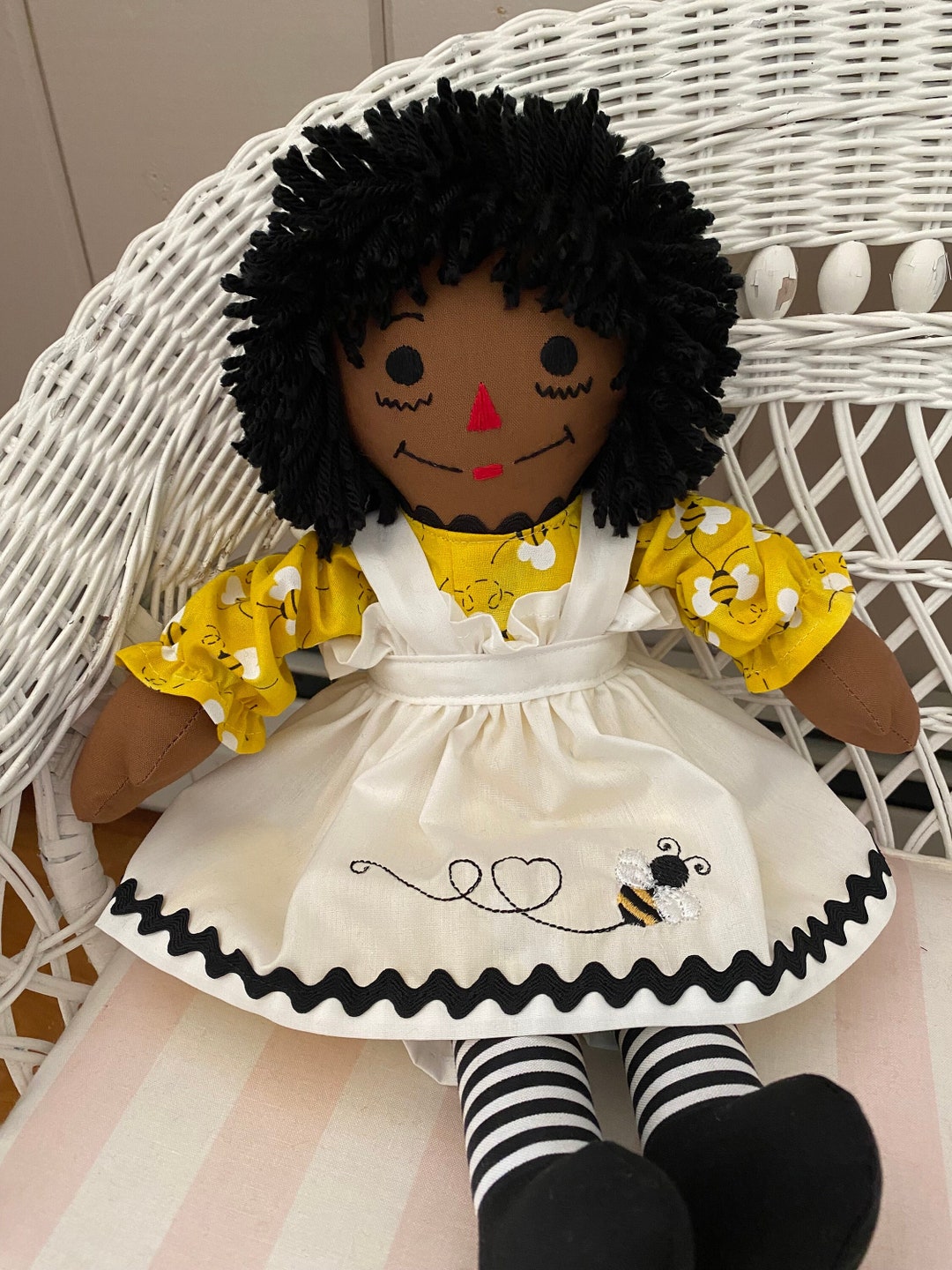 15 Inch African American Bumble Bee Raggedy Ann Doll Handmade - Etsy