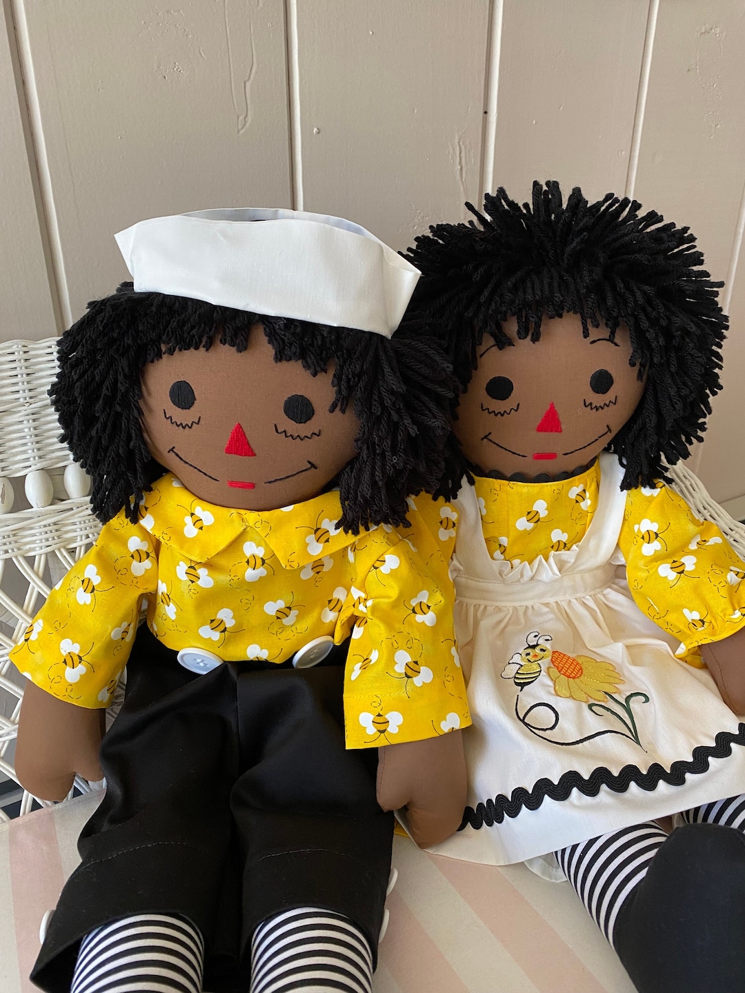 Handmade Raggedy Ann and Andy Dolls: Bumble Bee Outfit, Personalized 25 ...