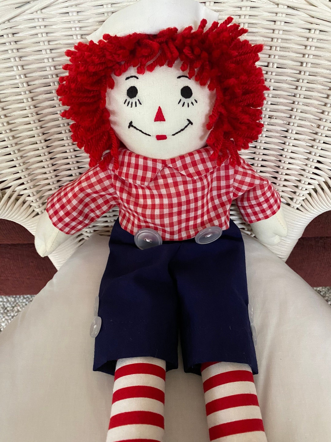 15 Inch Traditional Raggedy Andy Doll With Straight Lashes Personalized ...