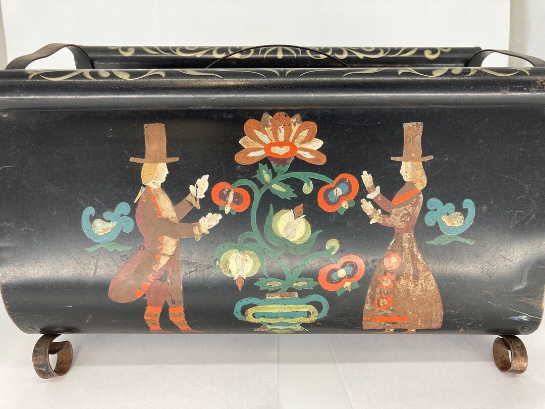 Hand Painted Antique Amish Magazine Rack : Early American Design ...