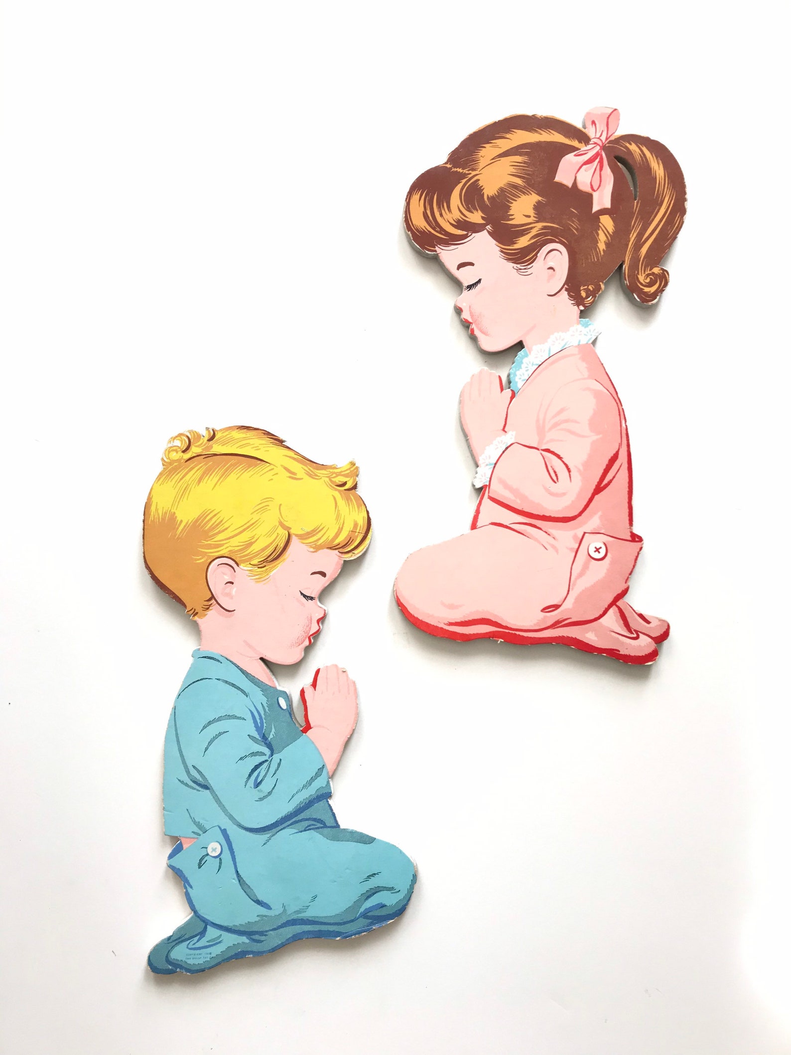 Vintage Precious Praying Boy and Girl Wall Decals for Nursery - Etsy