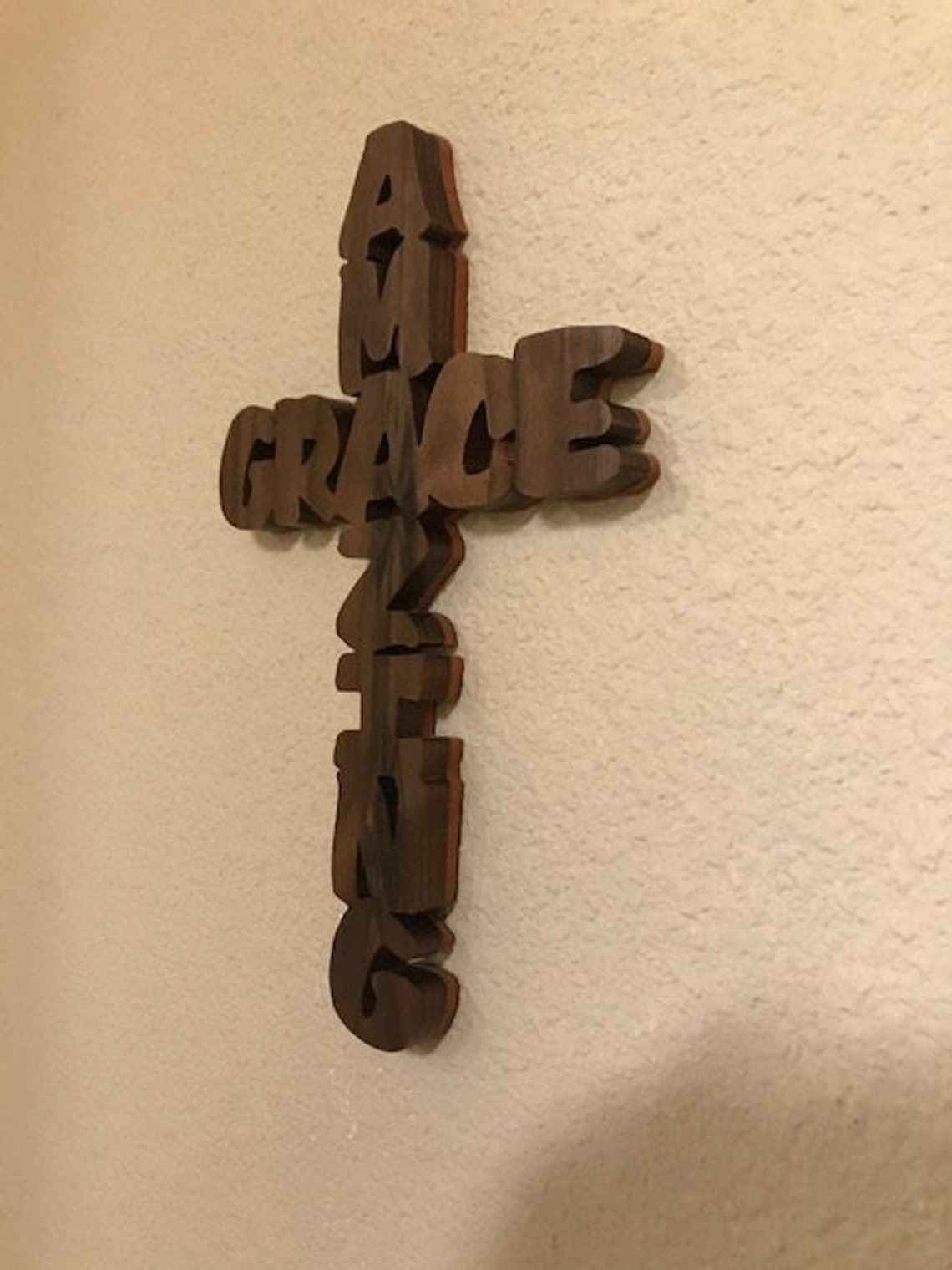 Handmade Amazing Grace Cross | Christian Art | Christian Wall Art ...
