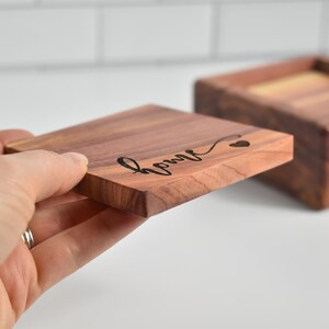 Handmade Cedar "home" Coasters | Housewarming Gift | New Home Coasters ...