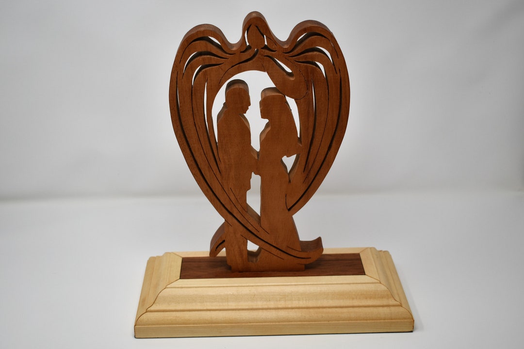Bless This Marriage Statue Handmade Wedding Gift Wedding Statue Wooden ...