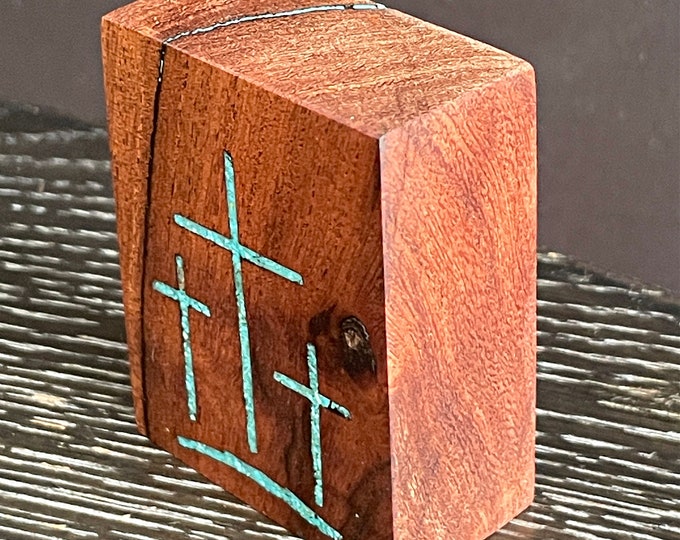 2.38" X 2" Table Cross With Turquoise Inlay Block - Etsy