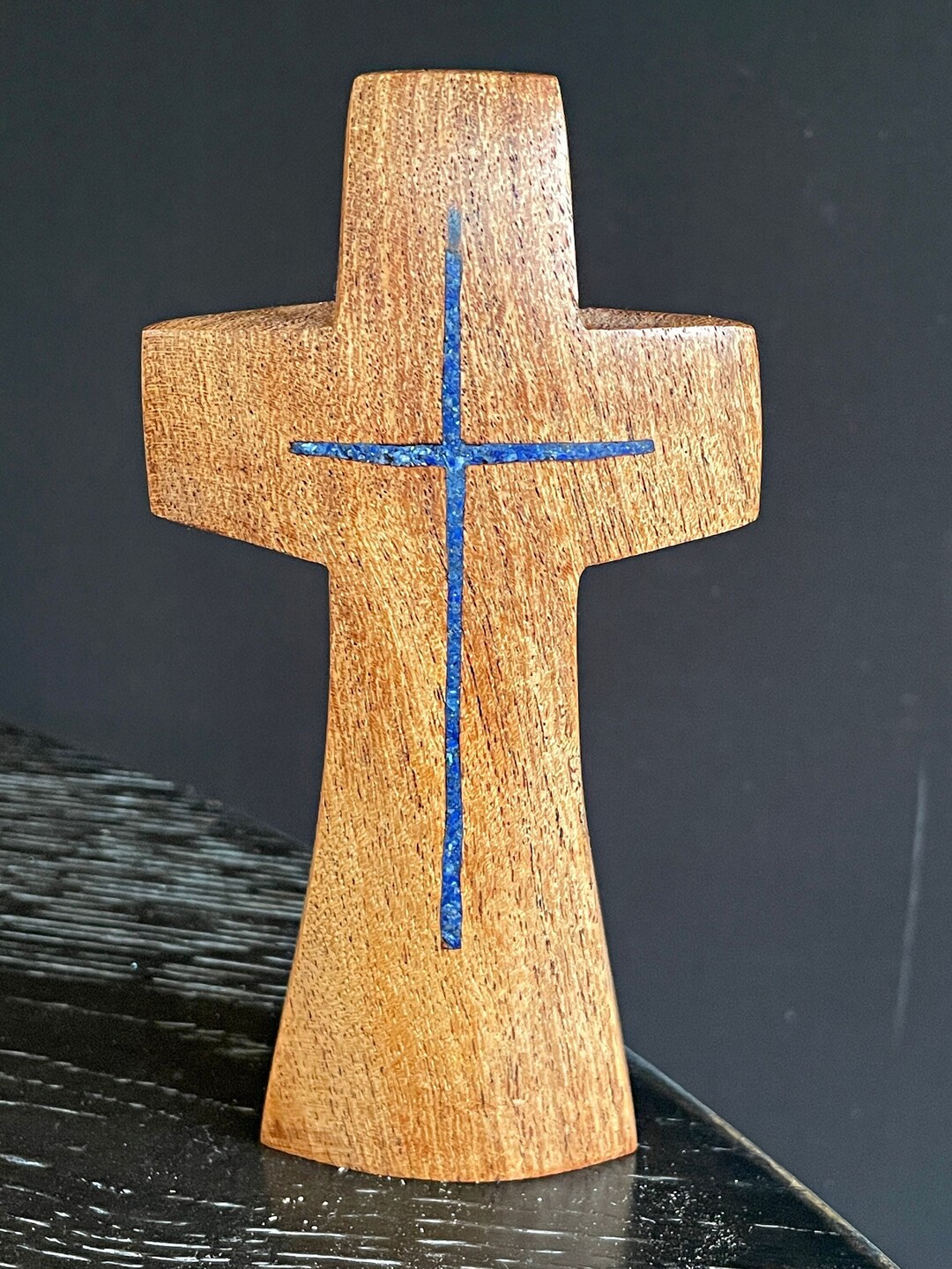5 High X 3 Wide Wall Cross With Lapis Inlay Standing - Etsy