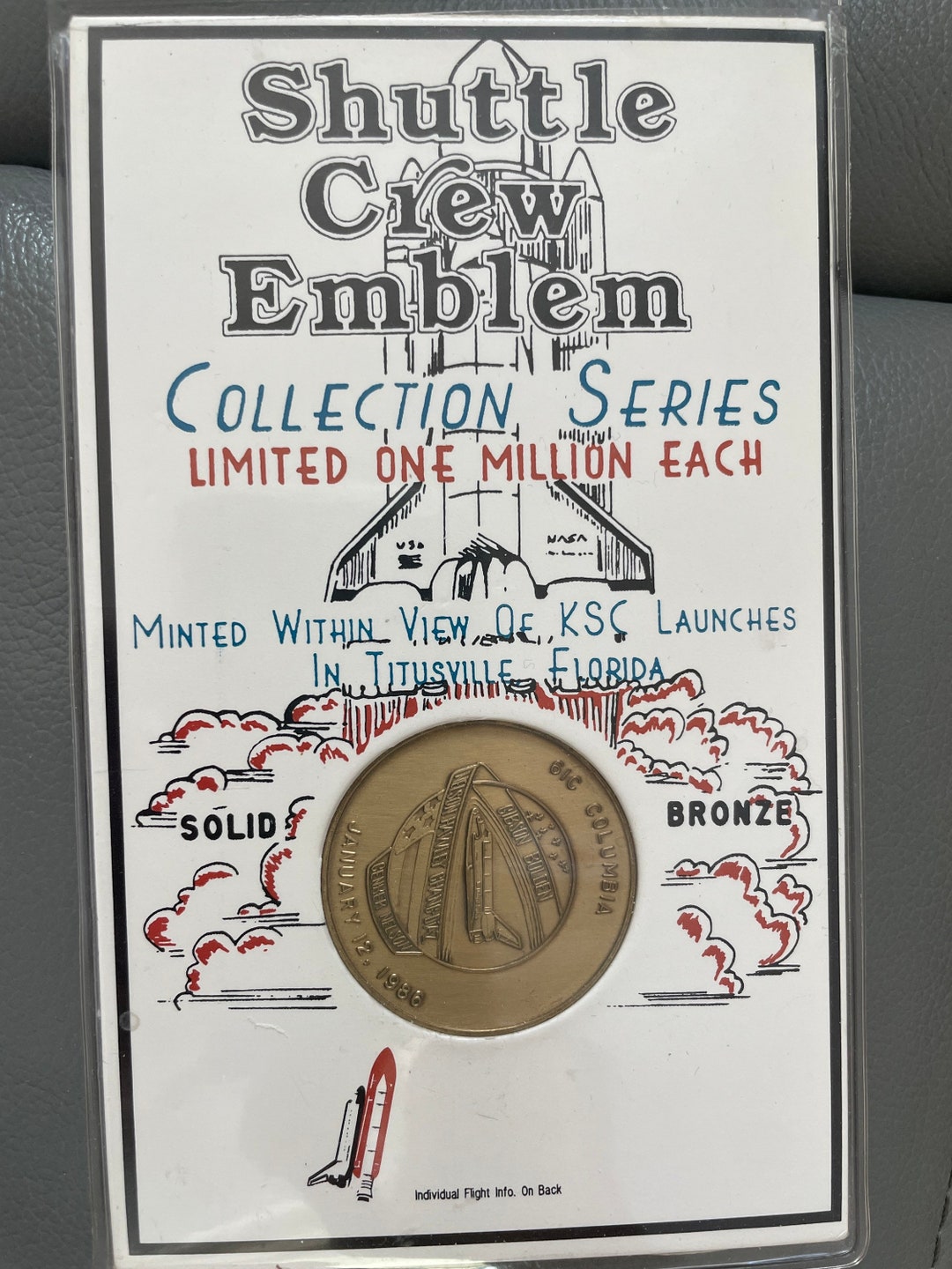 Shuttle Crew 61C Columbia Emblem Bronze Coin Collection Series - Etsy