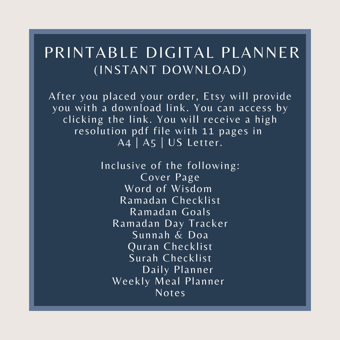 Ramadan Planner Simple Design Printable and Digital Surah Quran ...