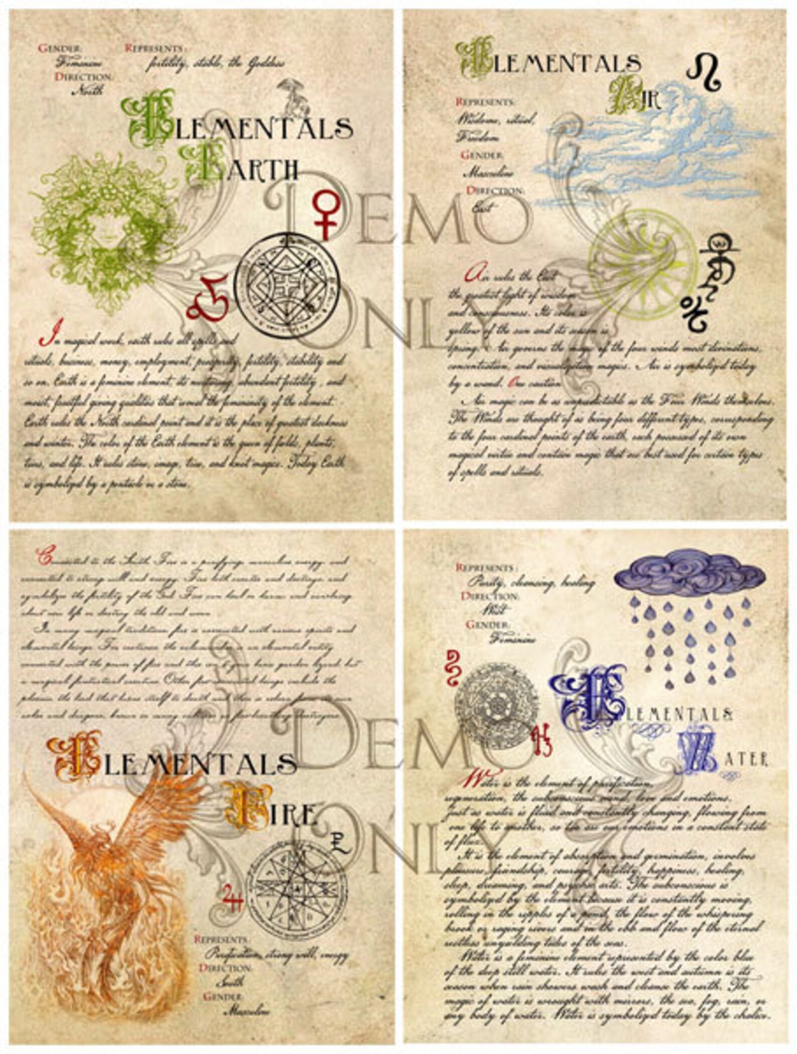 The Cackling Cauldron: Book of Shadows Elements Page Set - Etsy