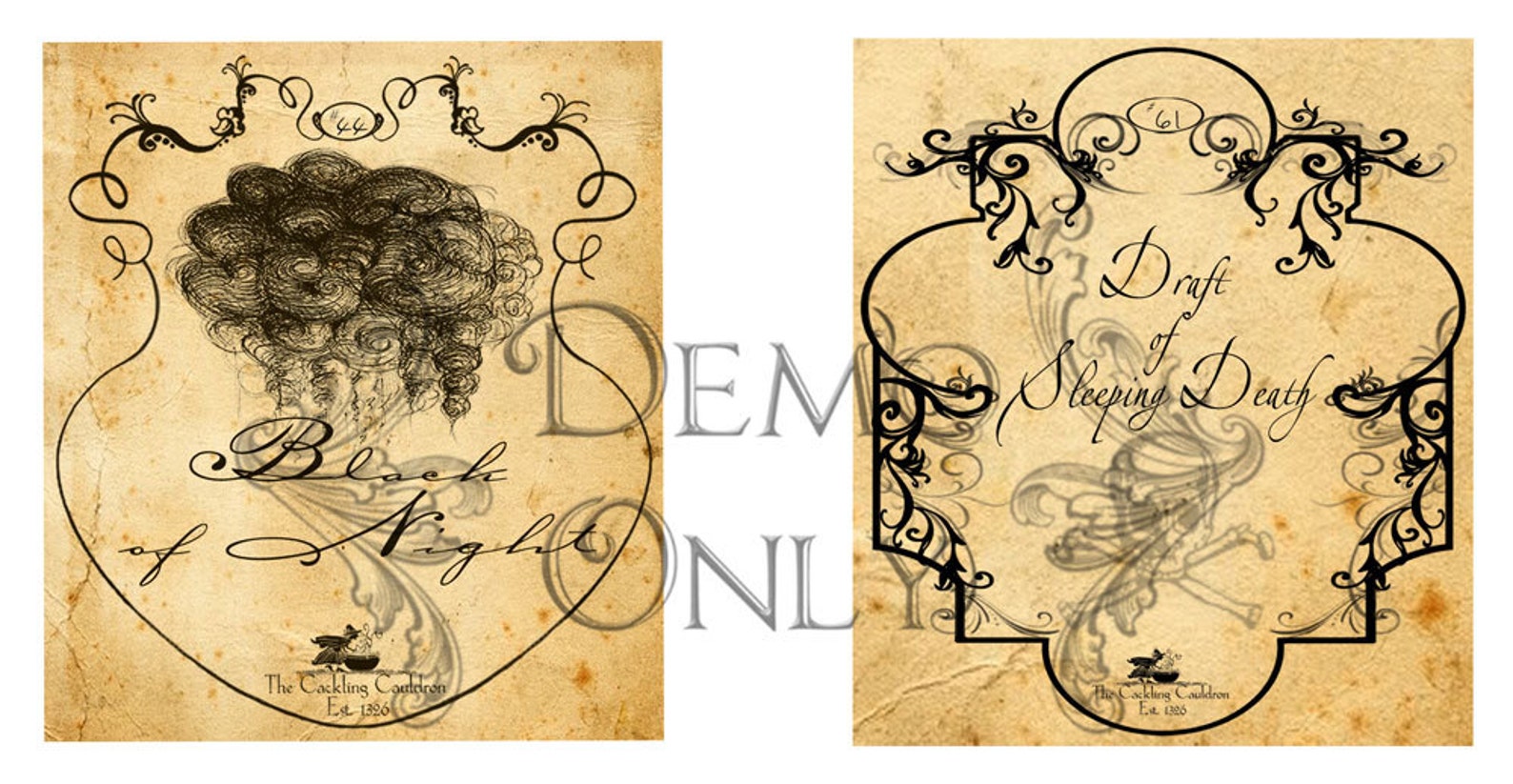 Dark Magic Labels Set of 5 Halloween Potion Labels - Etsy