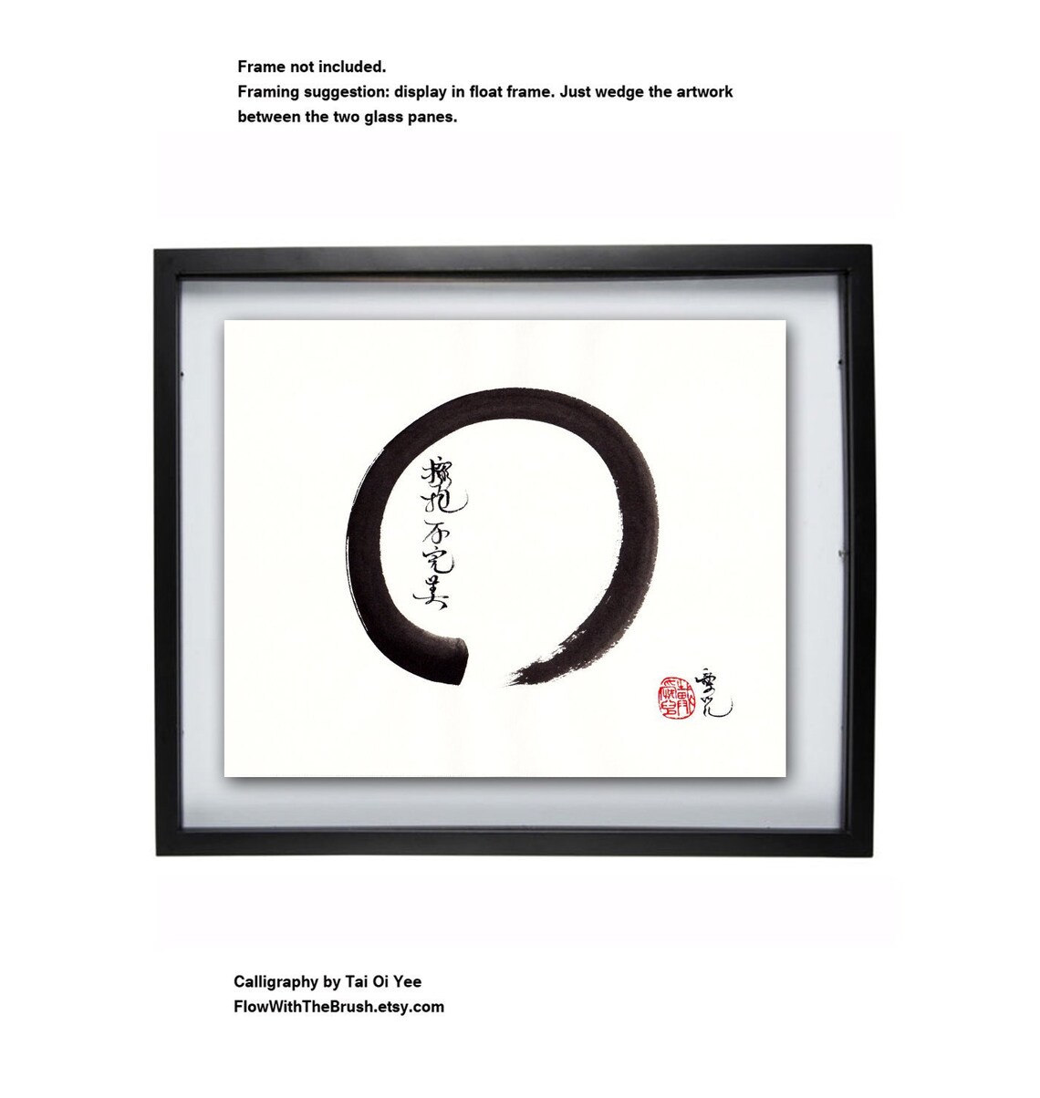 Original Enso Painting With Calligraphy Embracing | Etsy