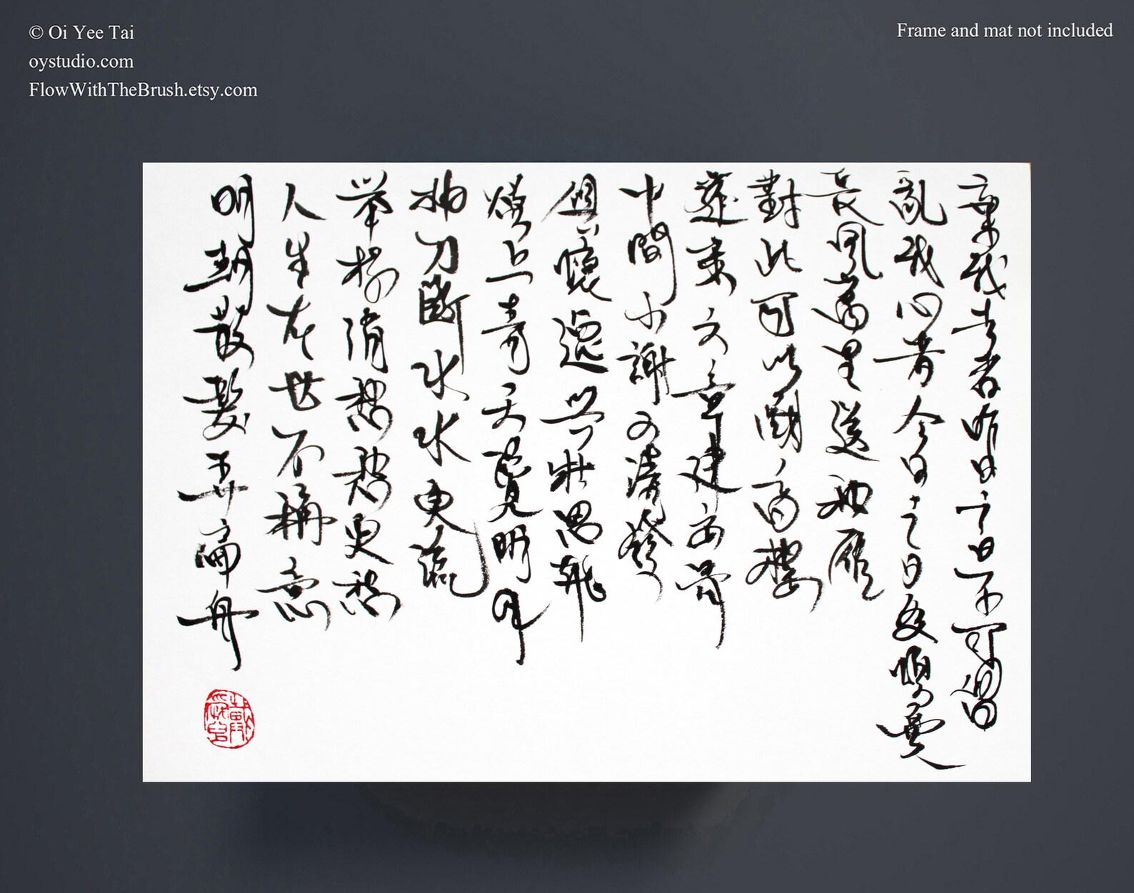 A Farewell Poem by Li Bai Original Chinese Calligraphy - Etsy Australia